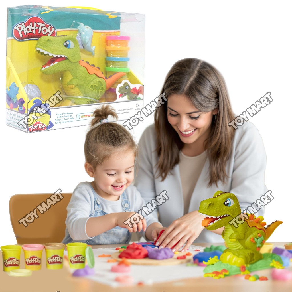 PlayDoh Rex the Chomper Color Clay Set with Dolphin & Shell Tool Toy ...