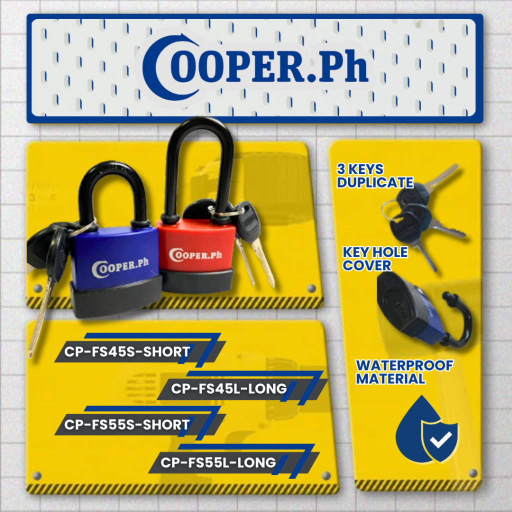 Cooper.ph CP-FS Water proof padlock waterproof Short and Long | Shopee ...