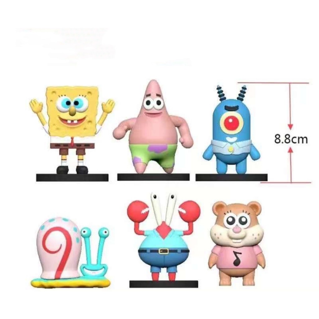Spongebob Squarepants Patrick Gary Mr.Krabs Set of 6 Collectible ...