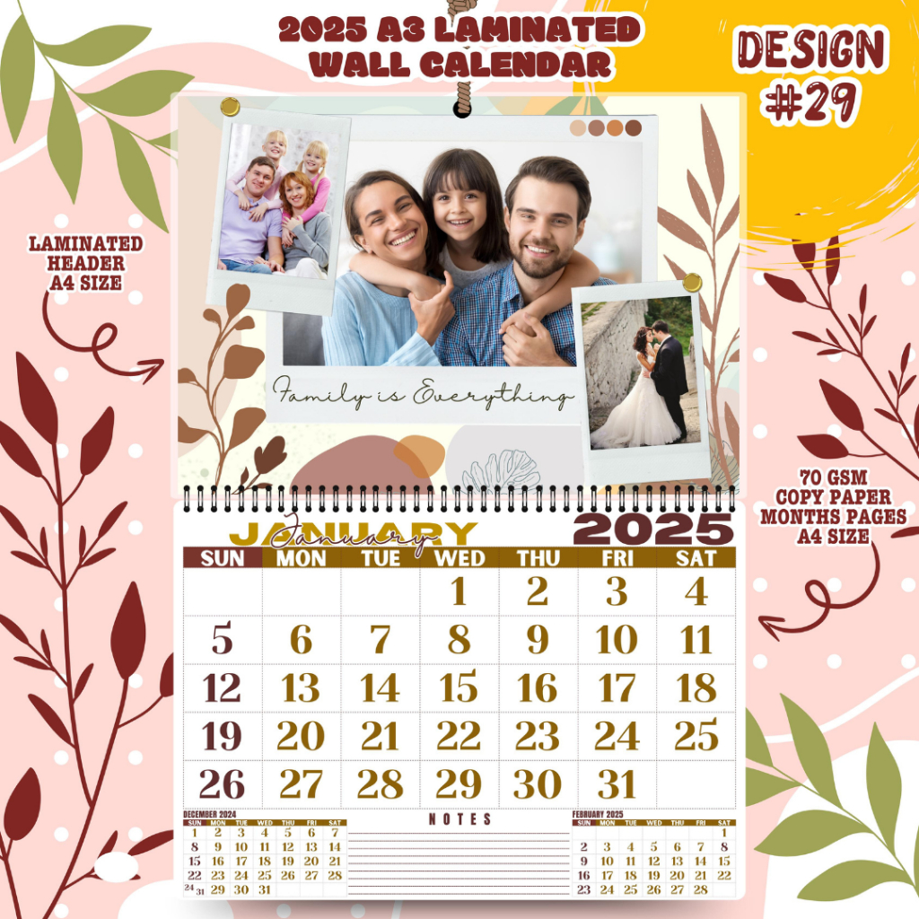Personalized A3 Wall Laminated Calendar 2025 | Shopee Philippines