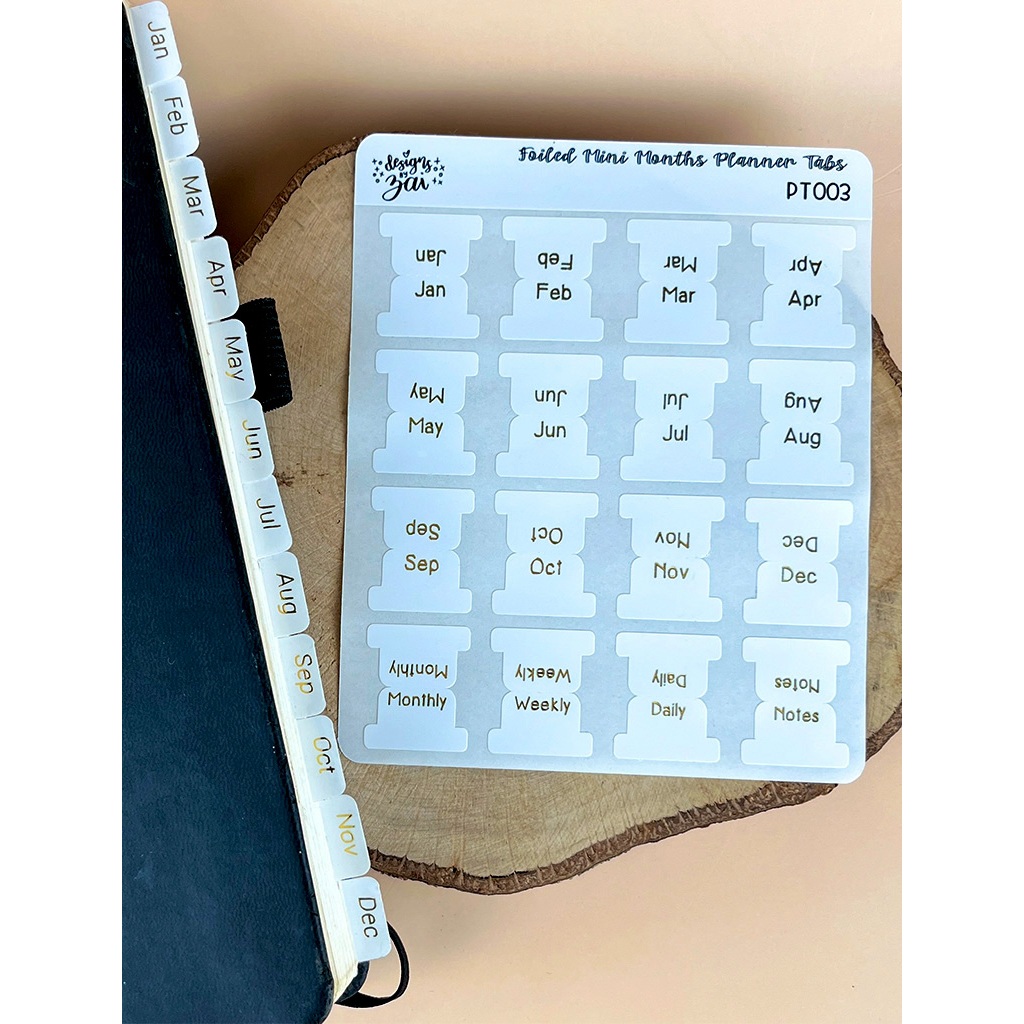 Foiled Monthly Planner Tabs 2025 Calendar Labels Foiled Sticker ...
