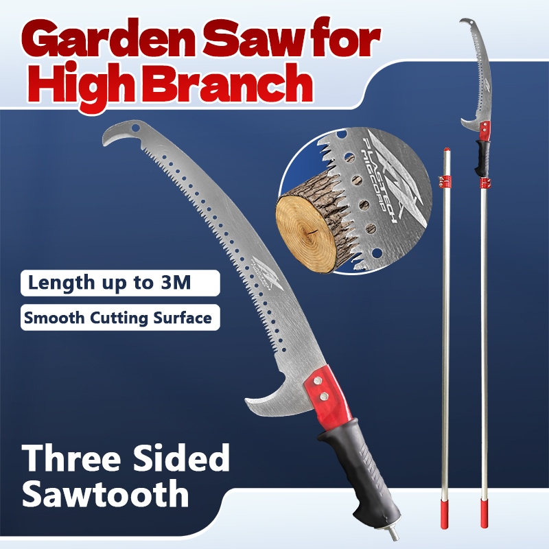 High Branch Pole Saw | Extendable Pruning Saw | 3M Pole | Heavy Duty ...