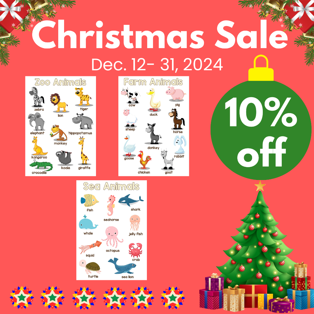 Animals Laminated Chart, Farm Animals Chart, Zoo Animals Chart, Sea ...
