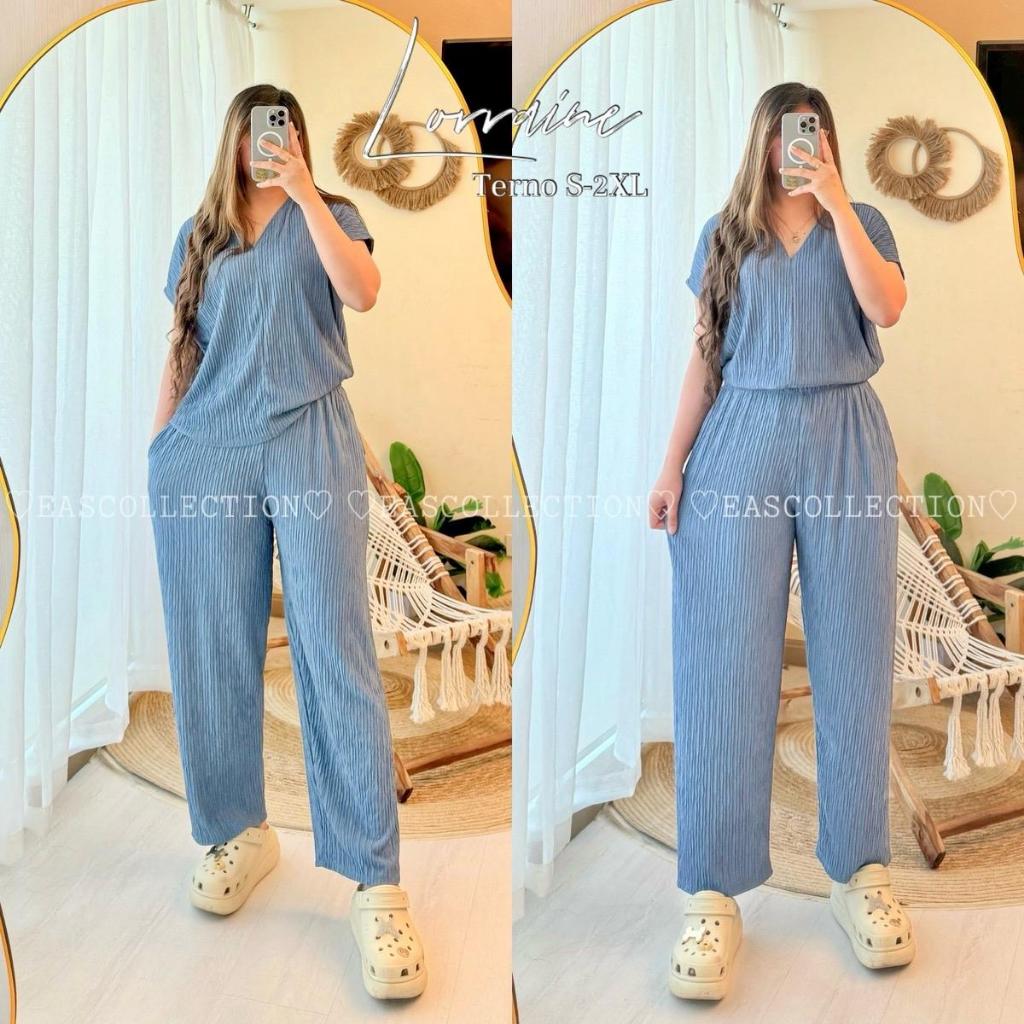 Lorraine M-2XL Bark Terno Pants 2 Pocket Stretchable comfy Terno Trend ...
