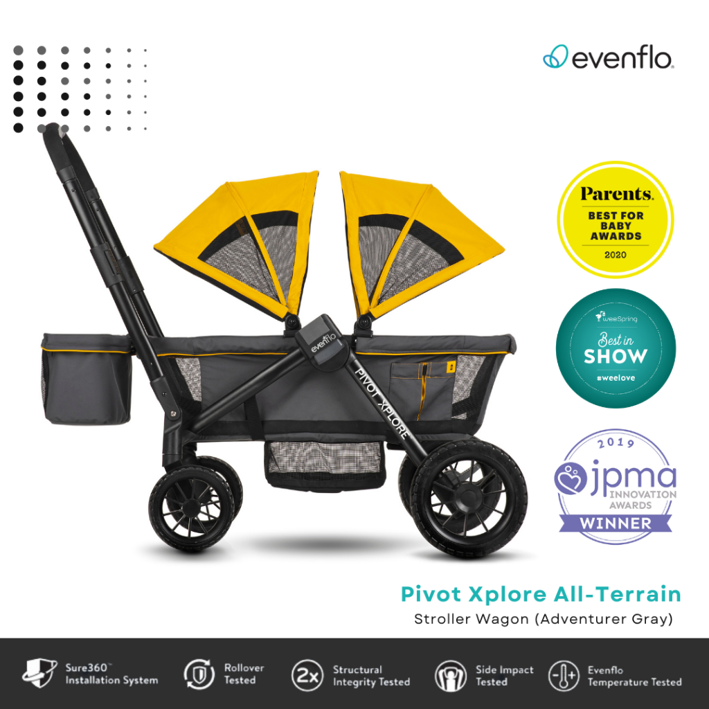 Evenflo Pivot Xplore All-Terrain Stroller Wagon, Adventure Gray ...