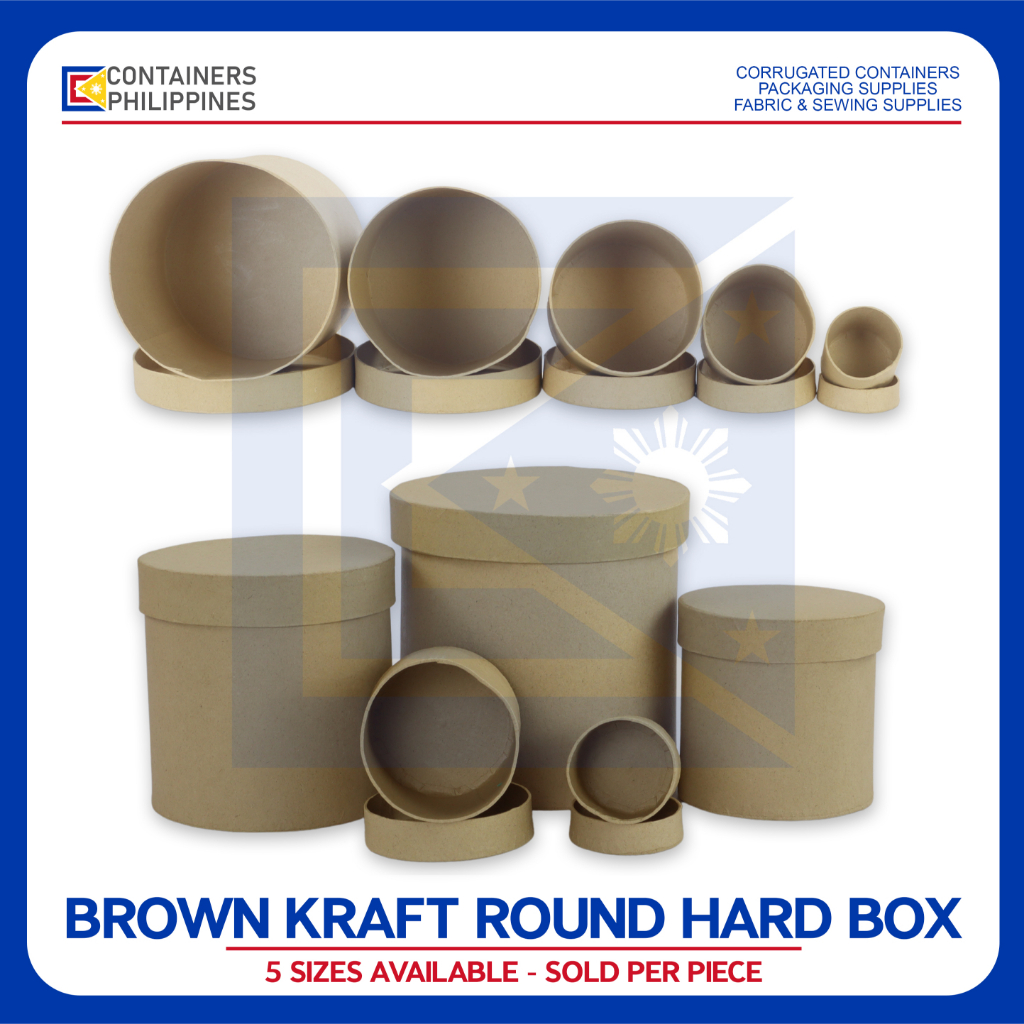 CONTAINERS.PH (Sold per Piece) Brown Hard Round Kraft Box (Gift Box ...