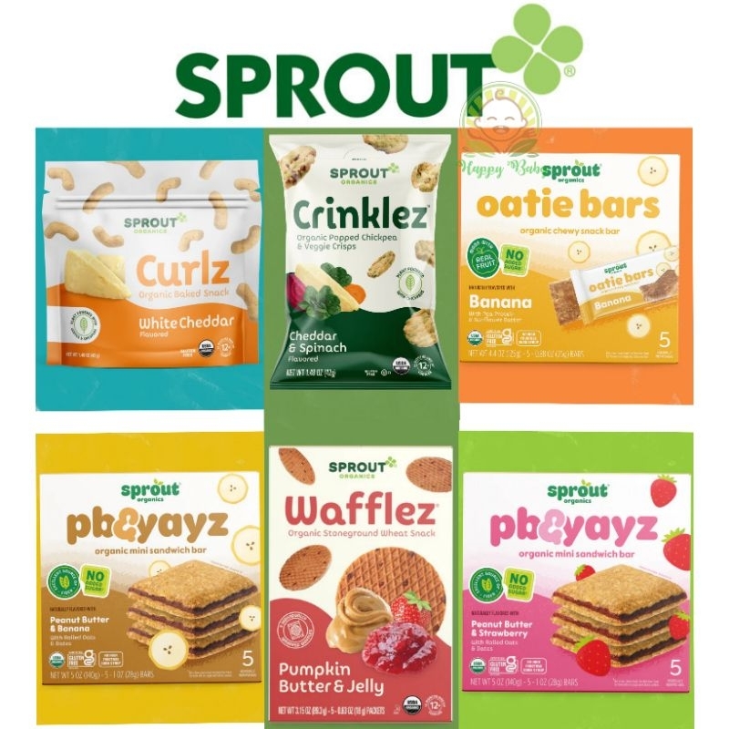 Sprout Organics Baby and Kids Snacks Curls/ Crinklez/ Wafflez/ Oat Bars ...