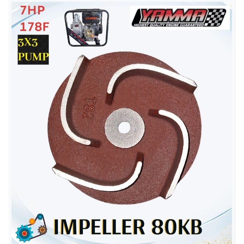 Impeller 3" Yamma 7HP Coupled Diesel Engine 80KB 3X3 WATER PUMP ...