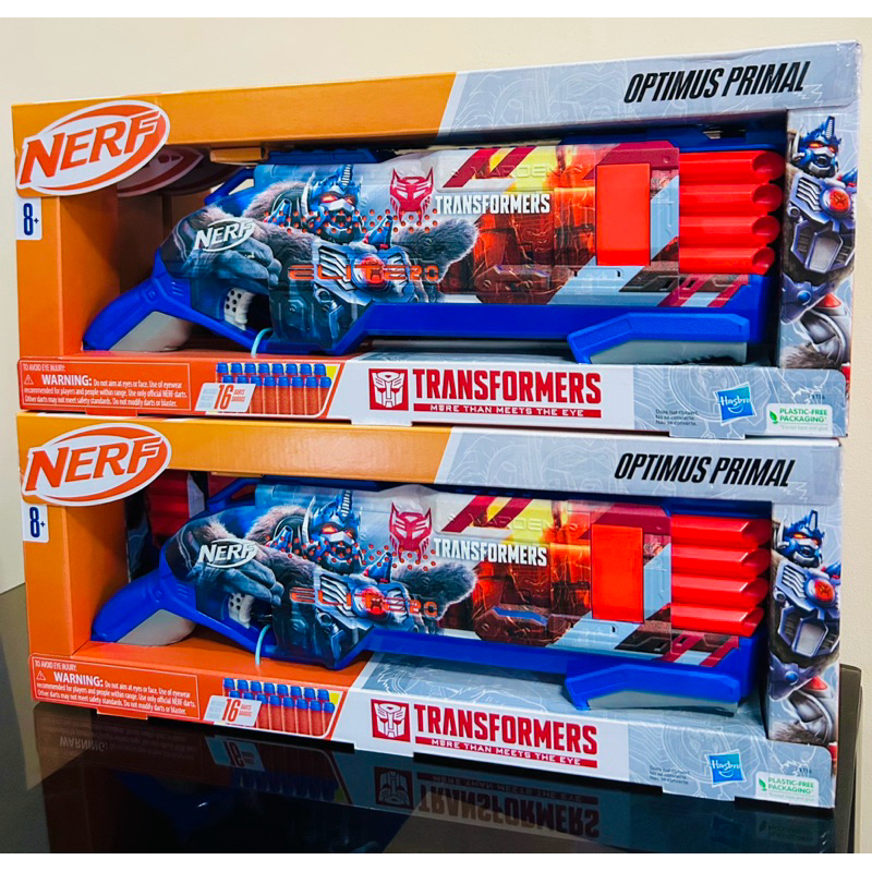 Nerf Transformers Optimus Primal Dart Blaster with 16 Nerf Elite Darts ...