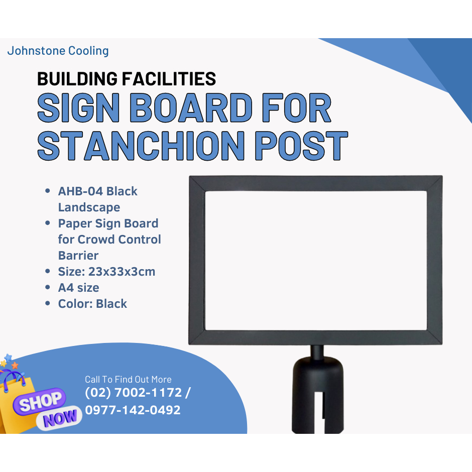 A4 Black Sign Frame (for retractable belt type stanchion post), Signage ...