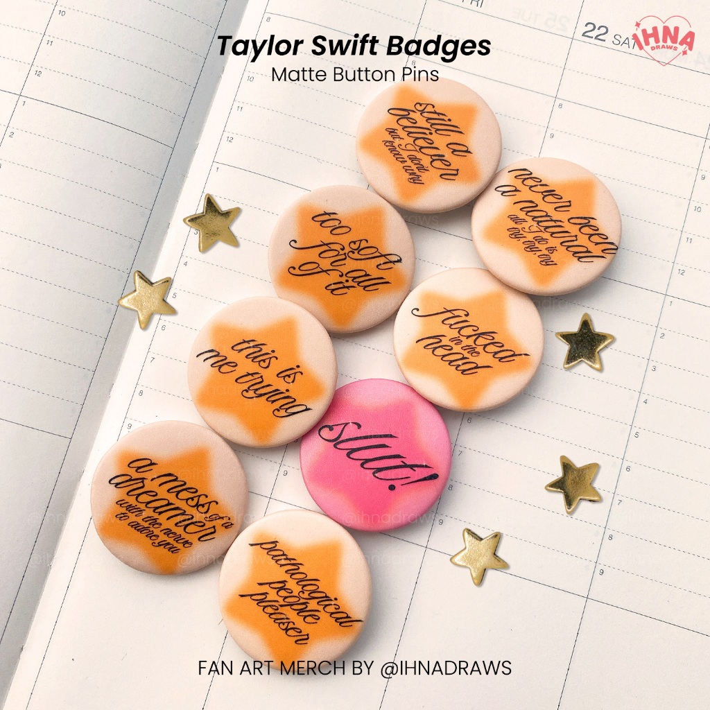 Taylor Swift Badge Button Pins (folklore evermore midnights 1989 ttpd ...