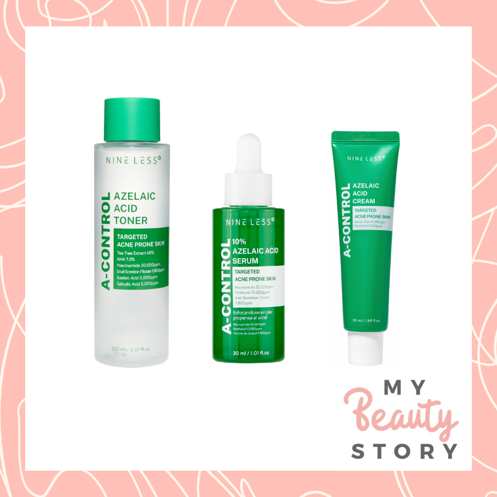 NINE LESS A-Control 10% Azelaic Acid Serum / Toner / Cream | Shopee ...