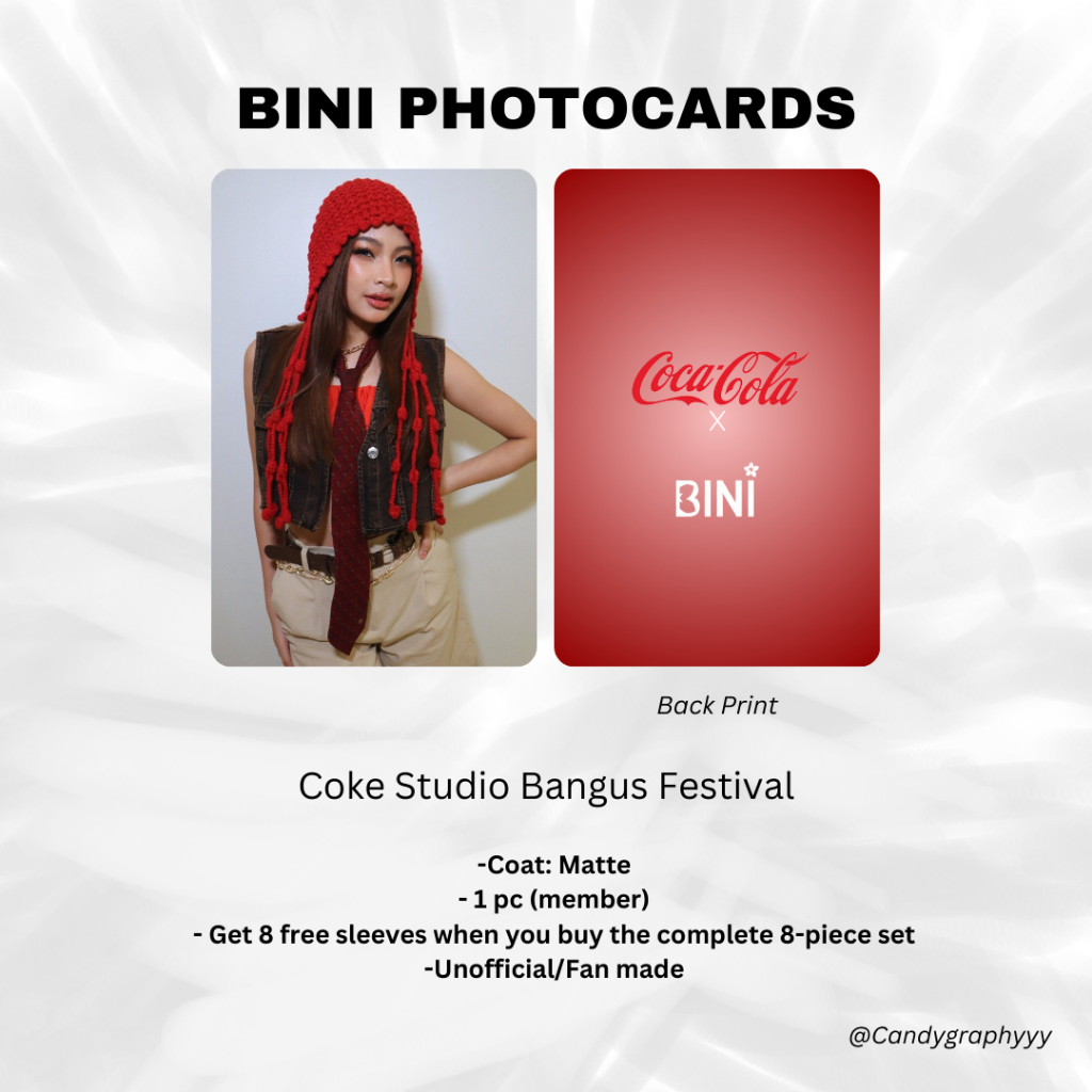 Bini Photocards (Maloi, Colet, Mikha, Aiah, Stacey, Jhoanna, Gwen ...