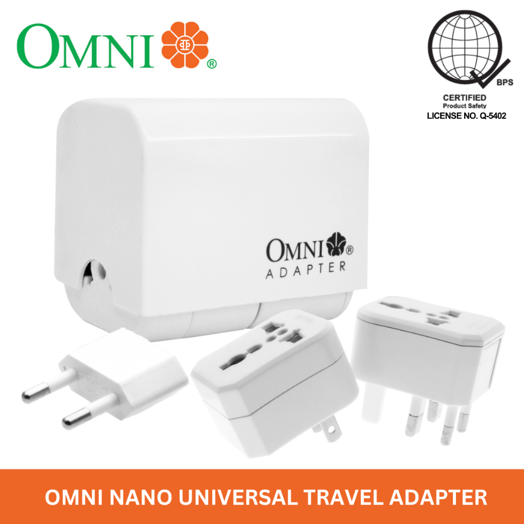 OMNI Nano Universal Travel Adapter EU/UK/US/AU WUA-004-PK | Shopee ...
