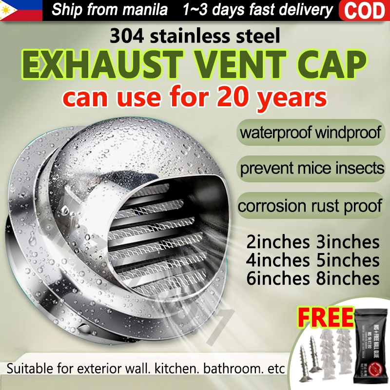 Household 304 Stainless Steel Air Exhaust Cap Ventilation Vent Cap ...