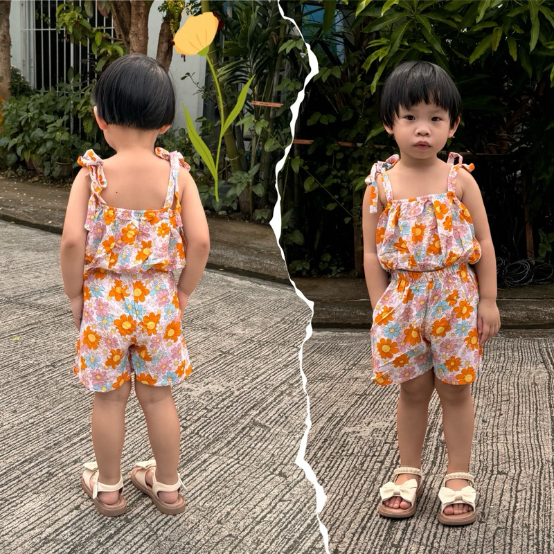 ABBY STRAP SHORT TERNO CHALLIS | Shopee Philippines