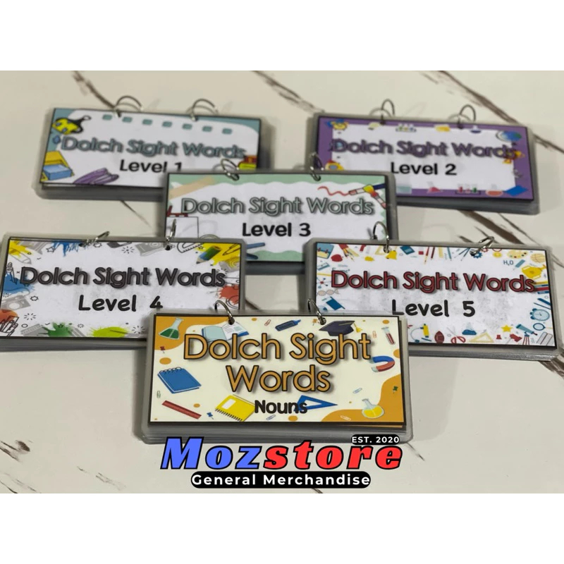 BIG CARDS Dolch Sight Words (level 1 2 3 4 5 & nouns) | Shopee Philippines