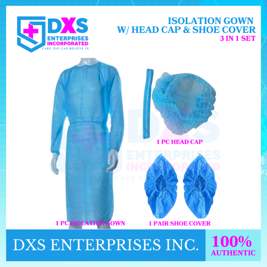 PPE ISOLATION GOWN WITH HEAD CAP AND SHOE COVER 3 IN 1 SET | Shopee ...