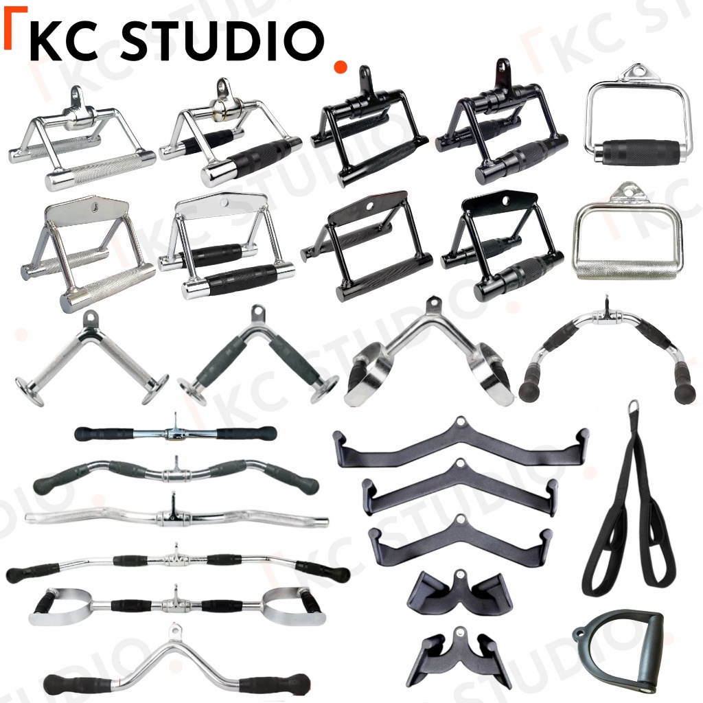 D V-Handle Revolving V-Handle Curl Bar Tricep V Press Down Bar Lat Pull ...