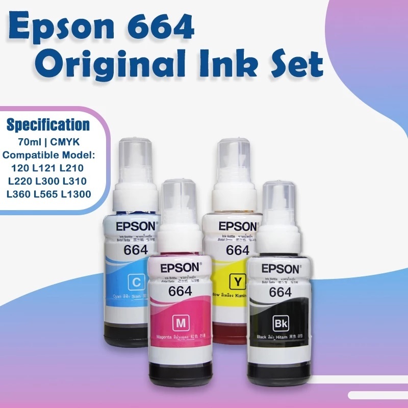 Epson ink 664 L100 L101 L110 L120 L121 L130 L200 | Shopee Philippines