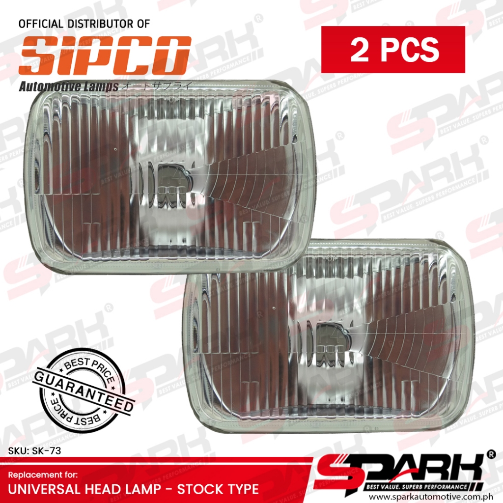 (2 PCS) Square 7" Head Lamp Housing Semi-Sealed Universal Mitsubishi ...