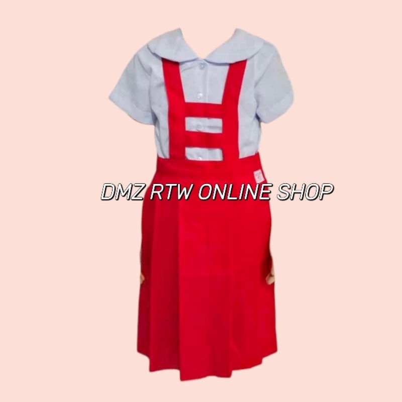 RED PLAIN PALDA WITH JUMPER AND PLAIN WHITE BLOUSE TERNO UNIFORM ...