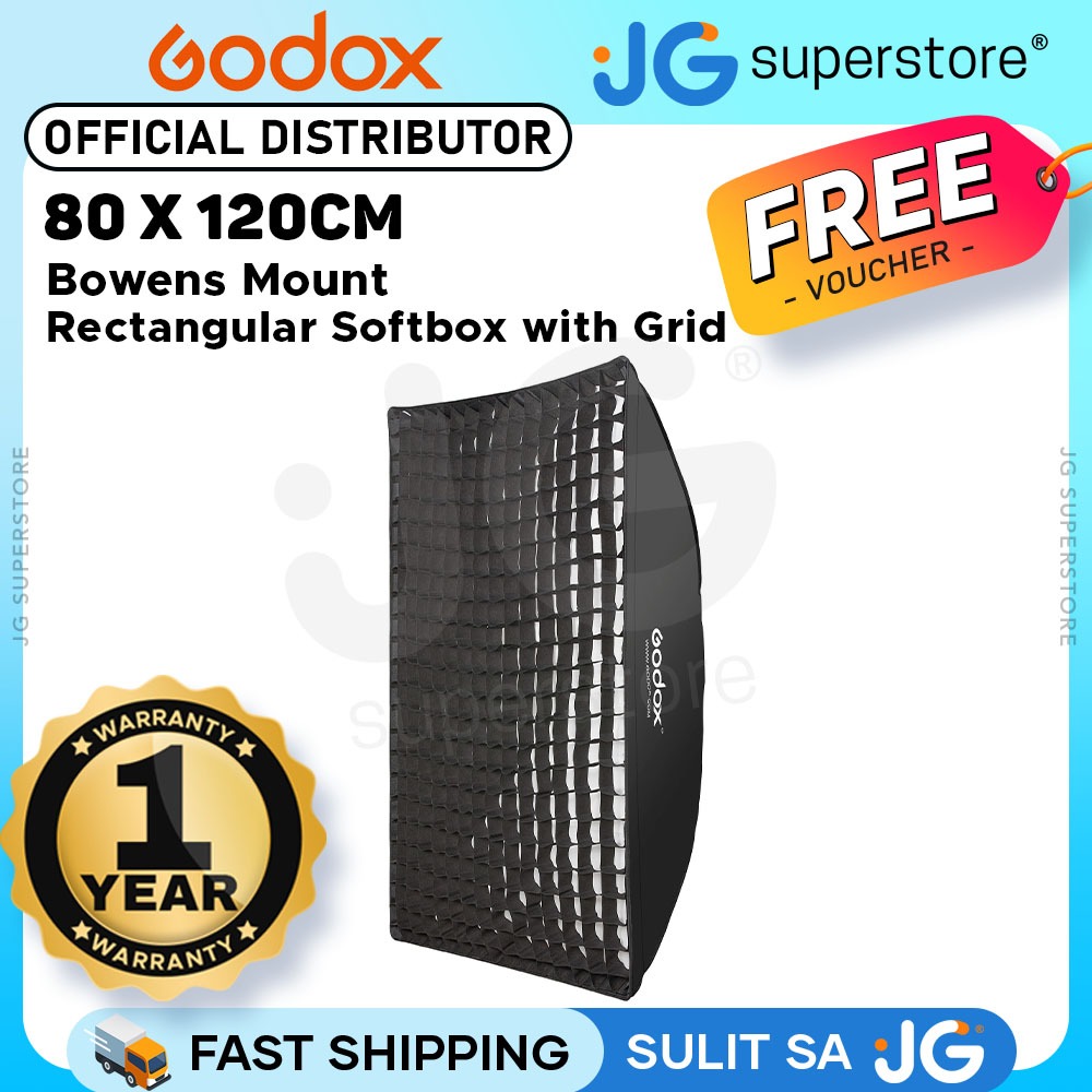 Godox 80 x 120cm / 35 x 160cm / 30 x 120cm Softbox Bowens S Mount Ring ...