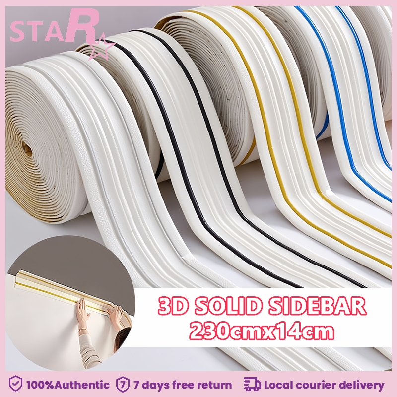 2.3m Self-Adhesive Concave-convex Corner Top Angle Line Waterproof Wall ...