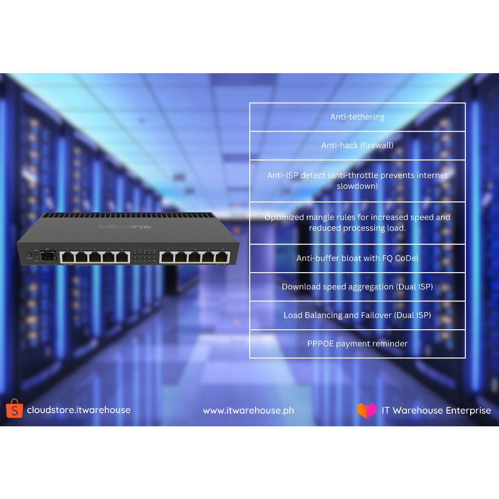 MikroTik RB4011- 10-Port Gigabit and SFP+ Management Rackmount Router w ...