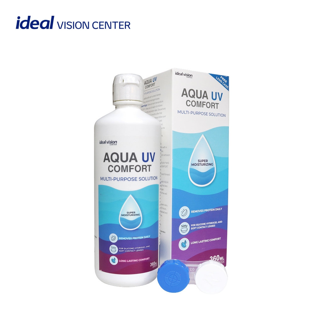 Ideal Vision Aqua UV Comfort Multi-Purpose Contact Lens Solution 360ml ...