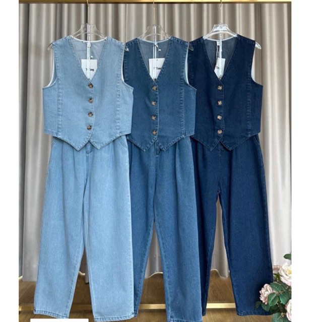DENIM VEST SET BANGKOK THAILAND | Shopee Philippines