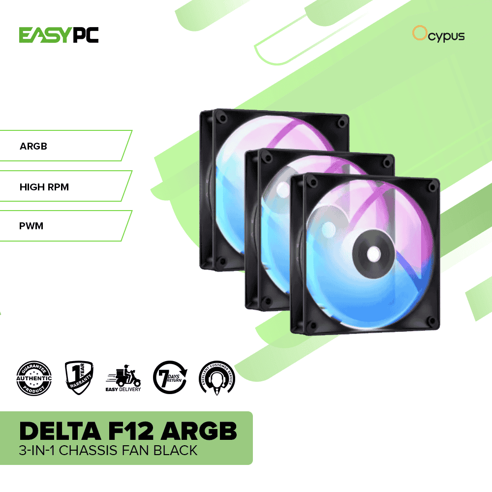 EasyPC | Ocypus Delta F12 ARGB and Delta F12 ARGB 3-in-1 Chassis Fan ...