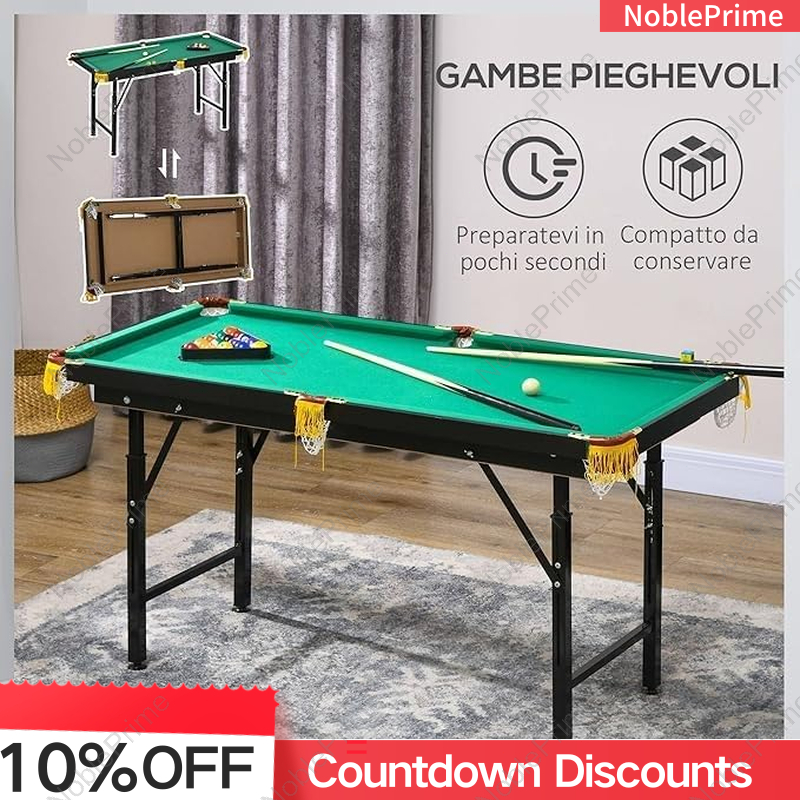 NoblePrime Mini Wooden Billiard Table Adjustable Pool Table Set Indoor ...