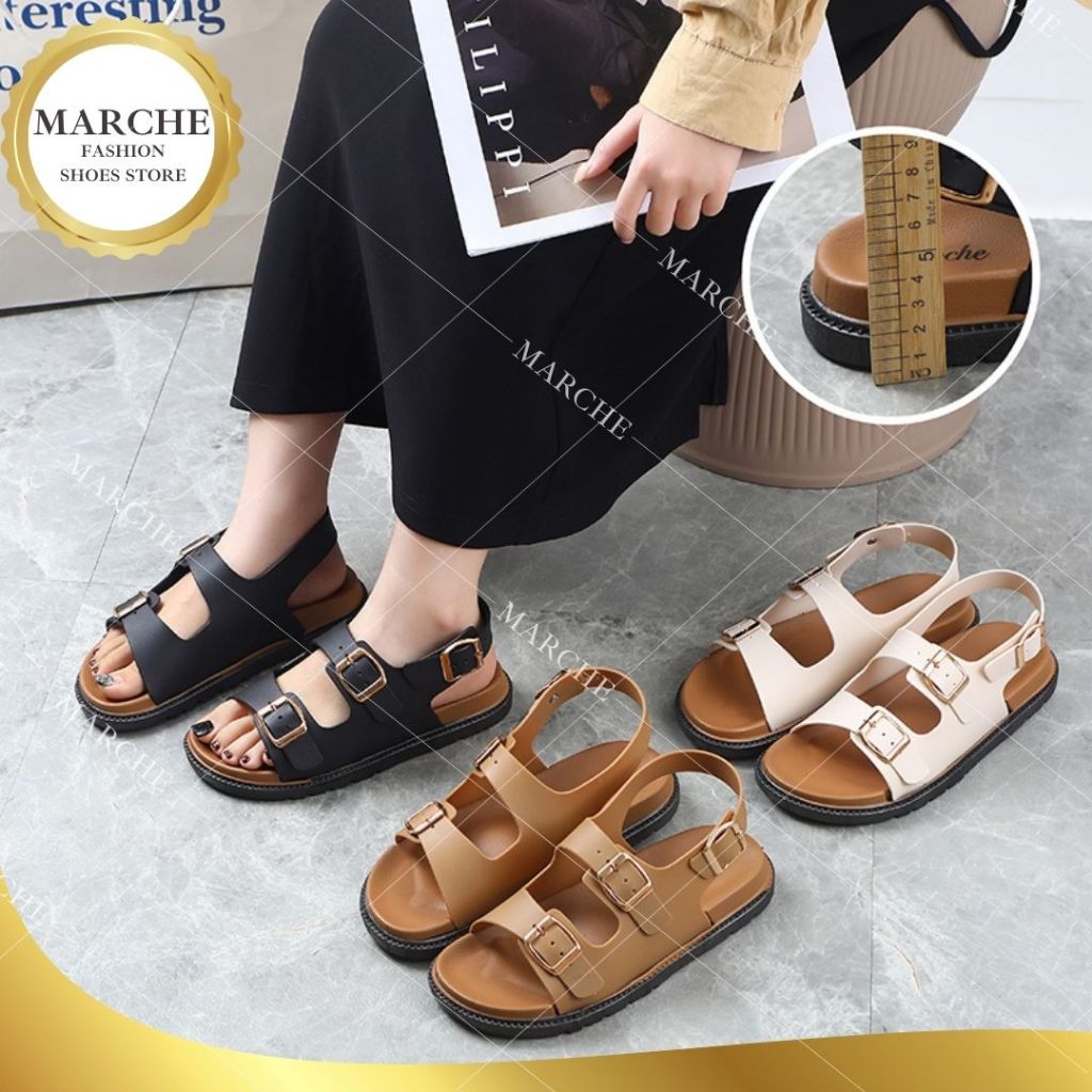 Marche Sandals Women's Summer New Thick-soled Belt Buckle Casual Trendy ...