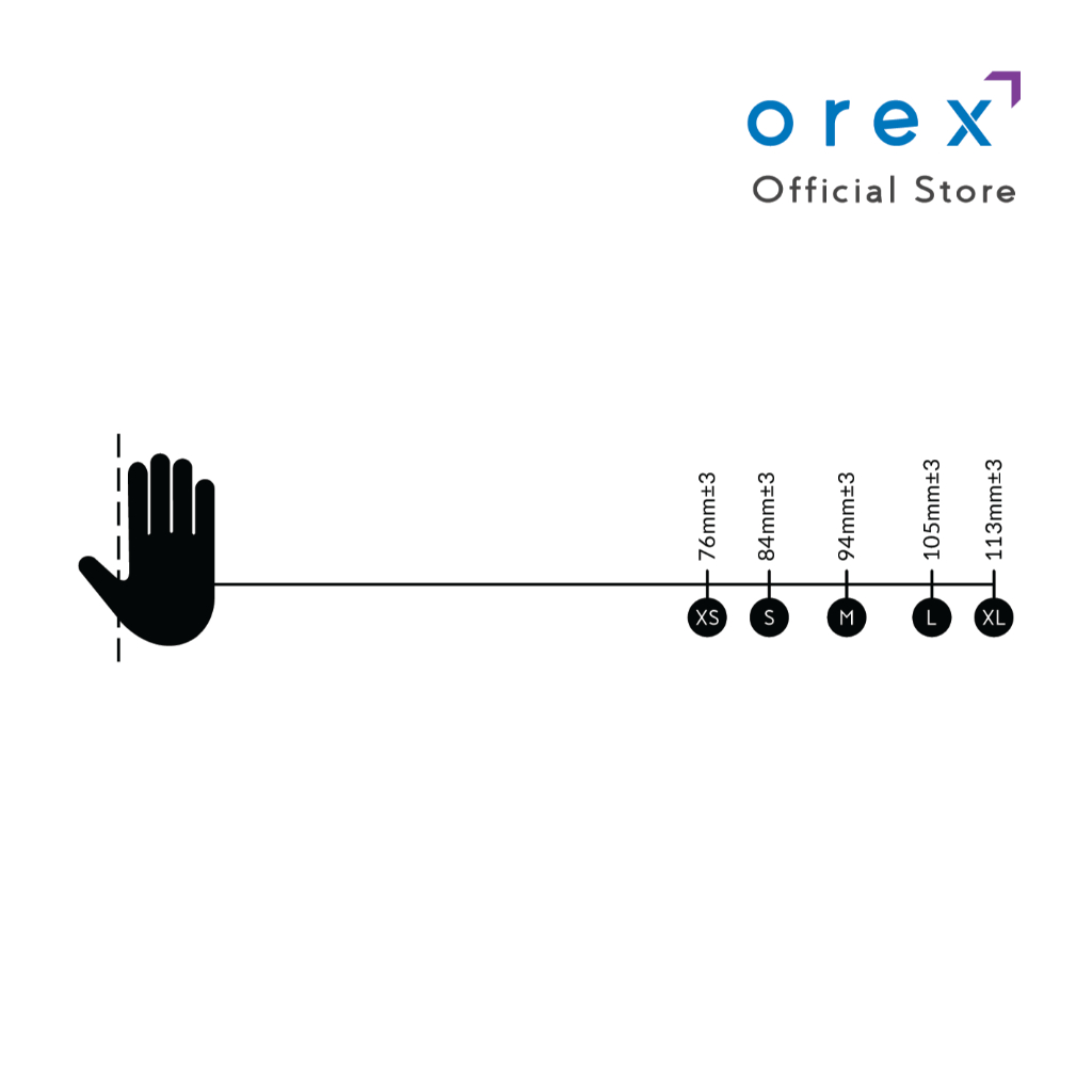 OREX Disposable Latex Examination Gloves (Powder Free) - XS/S/M/L/XL ...