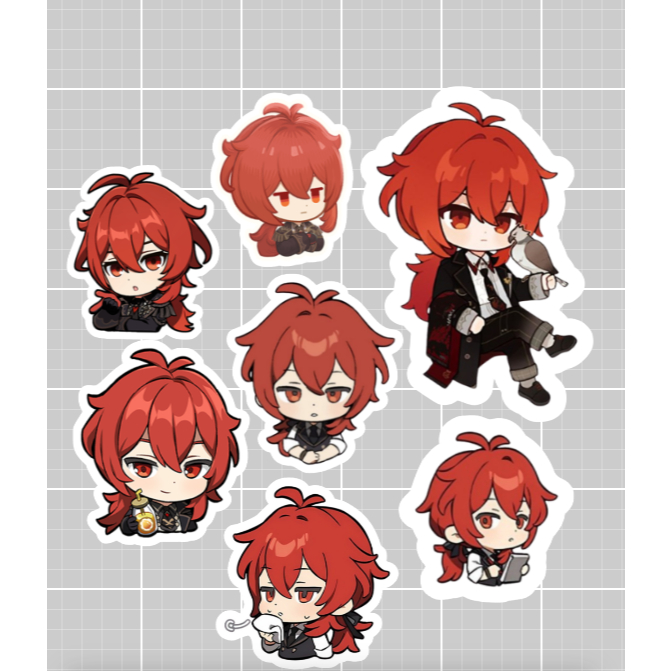 Genshin Impact Matte Waterproof Diluc Sticker | Shopee Philippines