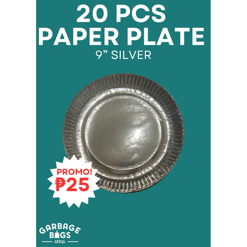 20 PCS 9” Paper Plate- Silver or Laminated White | Shopee Philippines