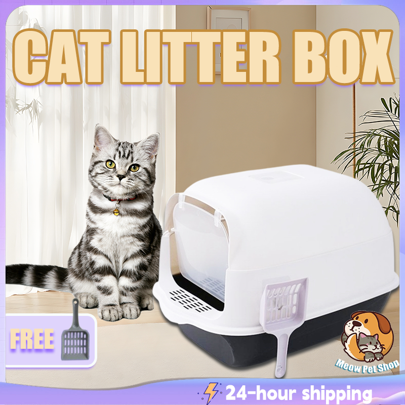 Big Enclosed Cat Litter Box With Cover Scoop Sifter Cat Toilet Splash ...