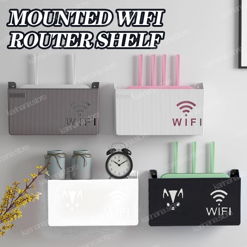 Mounted Wifi Router Shelf TV Router Bracket Storage Box Wall Projector ...