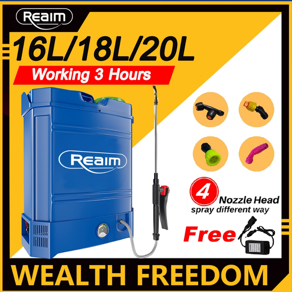 REAIM 16L/18L/20L Knapsack Electric Sprayer Agriculture Rechargeable ...