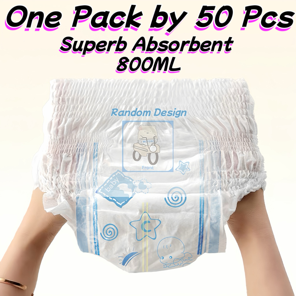 Baby Diaper Pants Bundle M/L/XL/XXL/XXXL Pull-up Pants Baby Diapers All Size Ultra thin 50 PCS ...