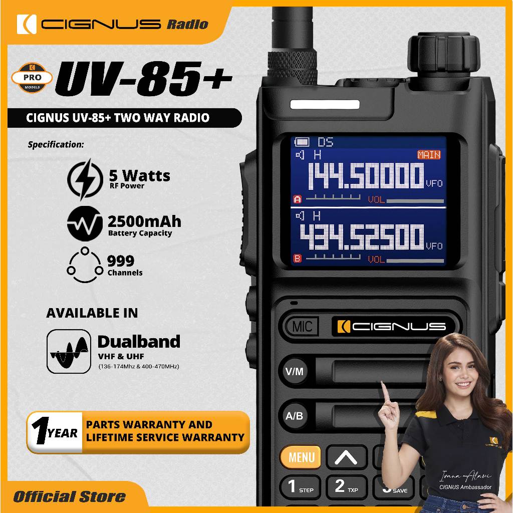CIGNUS UV85+(NEW) 5WATTS TWO WAY RADIO | Shopee Philippines