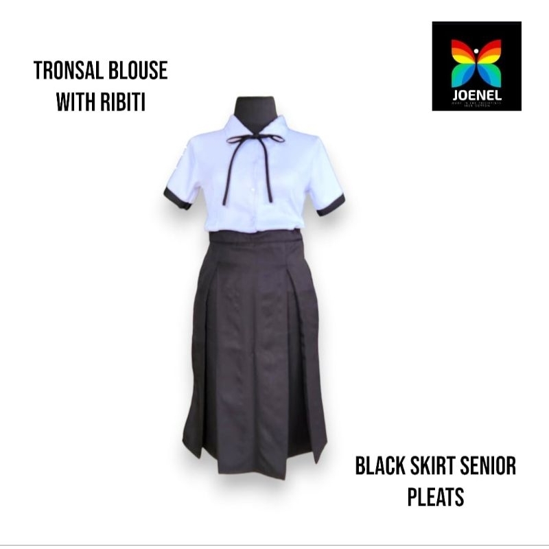 School uniform for girls Peachtwill STRAIGHT CUT BLOUSE W/ RIBITI palda ...