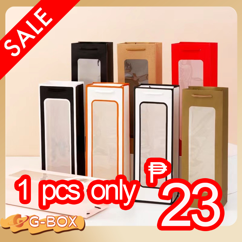 Window Wine Bag Portable Wine Paper Bag giveaways paper bag Kraft ...
