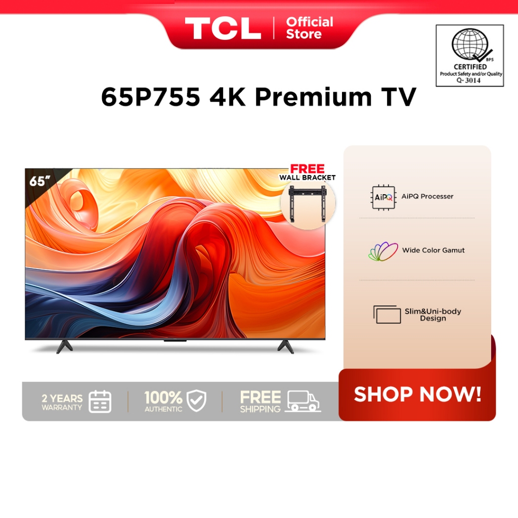 TCL 65 inch 4K UHD + HDR 10+ Google Smart TV - 65P755 (AiPQ Processor ...