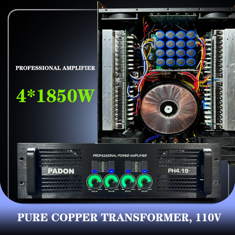 PADON PH4.19 1850WX4Professional amplifier. 8 ohms. Four channel 3u audio amplifier | Shopee ...
