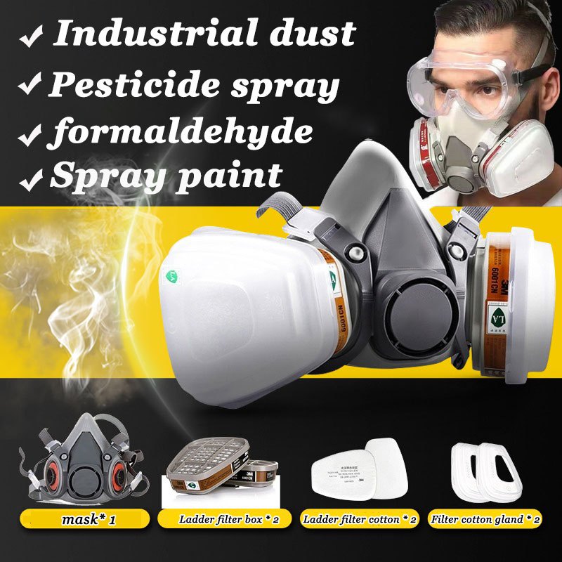 Dual Filter Gas Mask Respirator Anti-DustPaint Industrial 6200 gas mask ...
