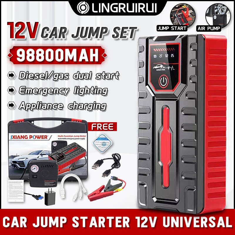 Car jump starter 99800mAh portable car starter kit car emergency ...