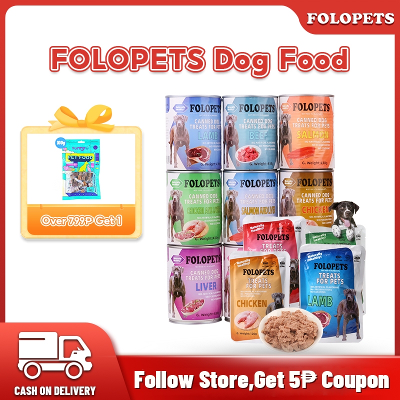 FOLOPETS Dog Food in Can 120g/430g Dog Can Multi-Flavored Dog Food Pure ...
