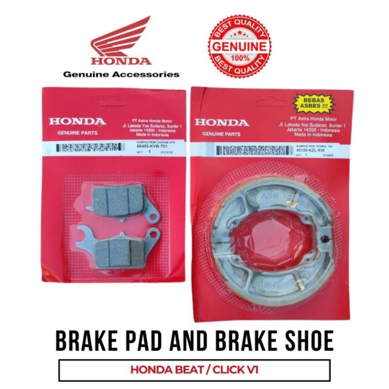 HONDA Genuine | brake pad&shoe For Beat VI, V2/click v1/ Vario/ spacy ...